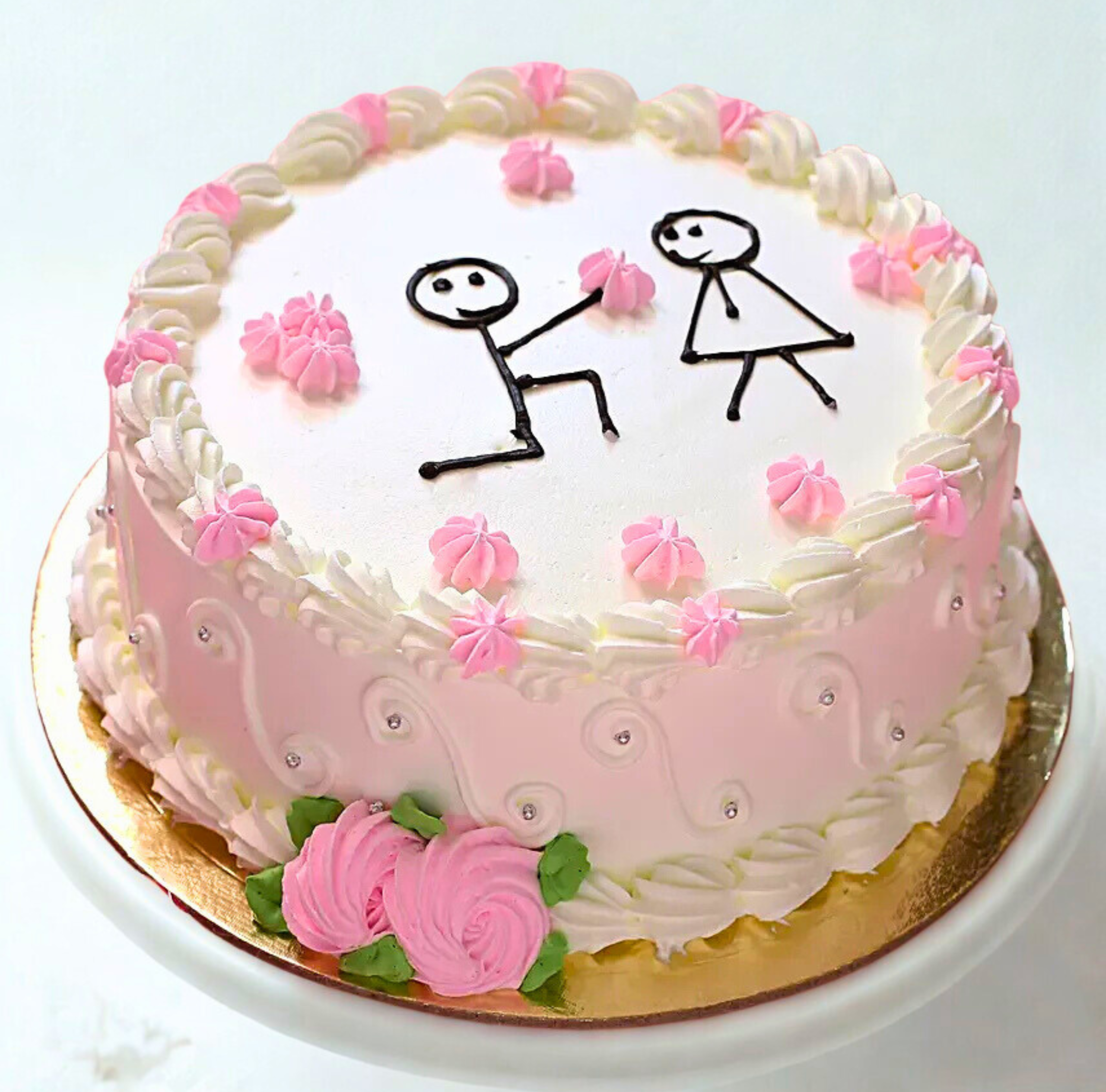 Romantic Proposal Cake - The Coastal Blooms