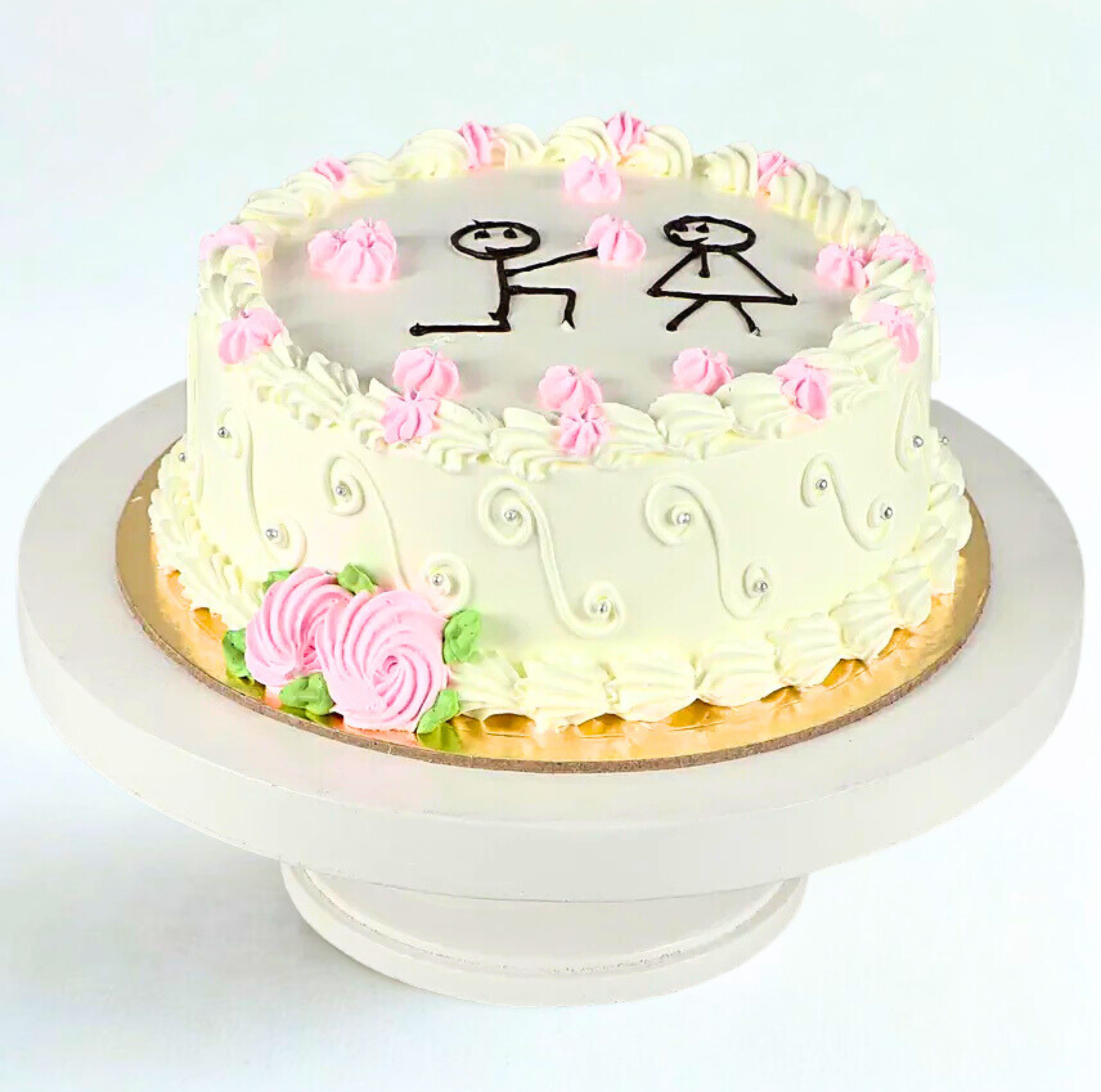 Romantic Proposal Cake - The Coastal Blooms